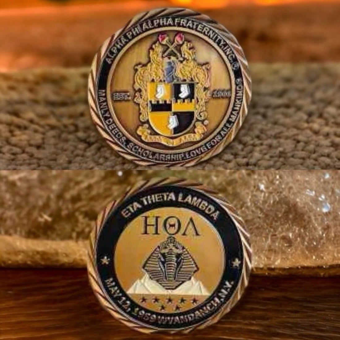 Alpha Phi Alpha Eta Theta Lambda Challenge Coin | Trendzio Jewelry